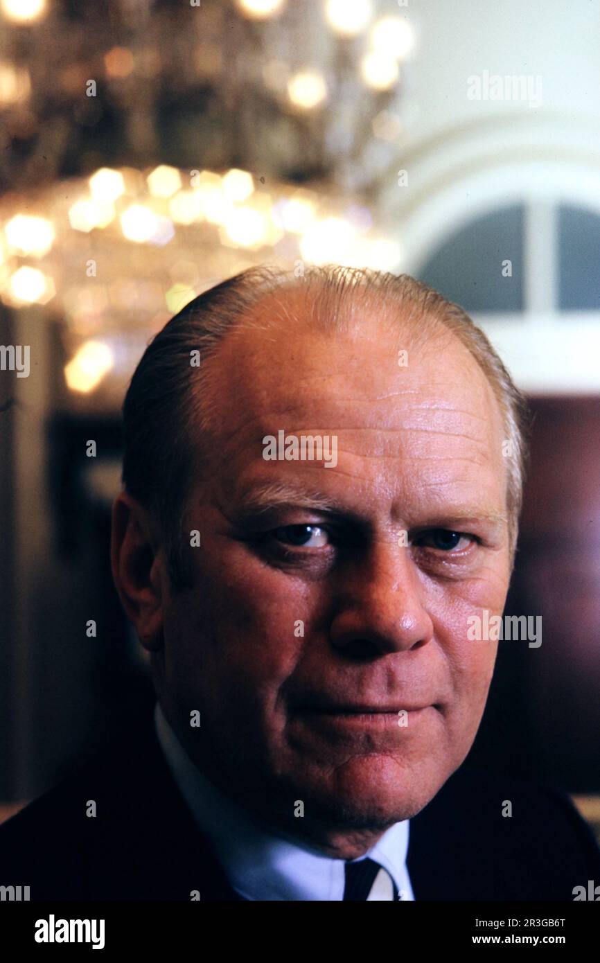 A portrait of Minority Leader Gerald Ford in his office in the US ...