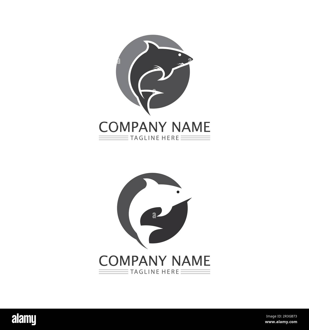 Fish logo and aquatic animal icon template Creative vector symbol Stock ...
