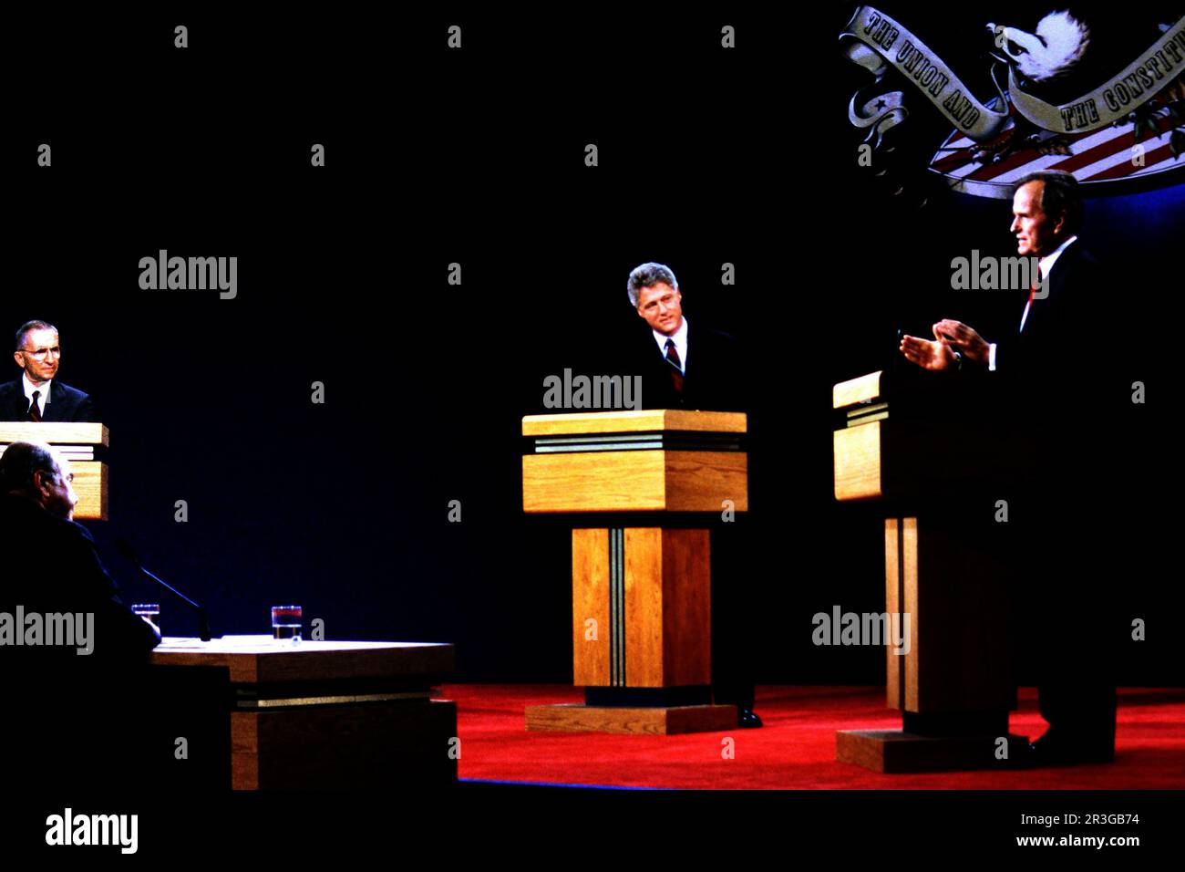 The third Presidential debate. Bill Clinton, HW Bush and Ross Perot ...