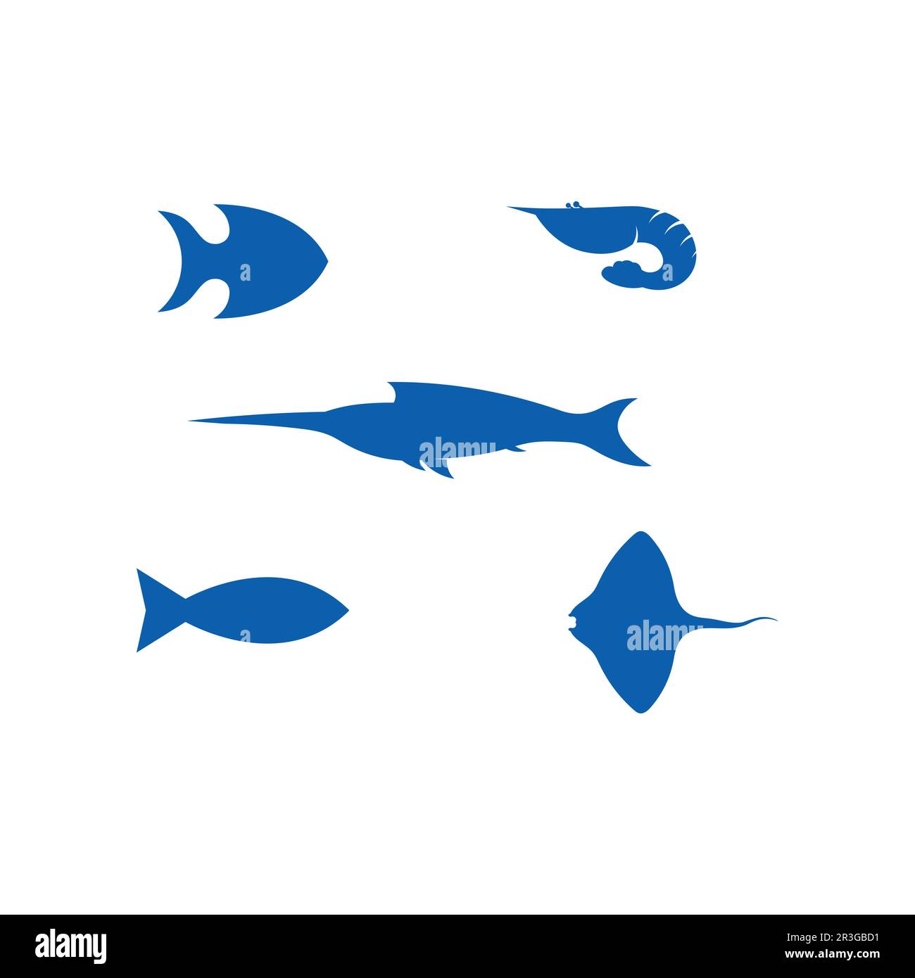 Fish logo and aquatic animal icon template Creative vector symbol Stock ...