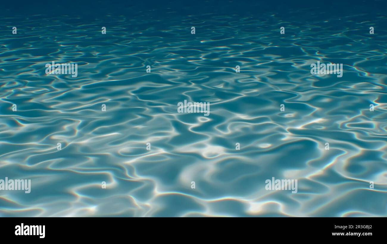 Refracted light from a wave deep in the water reflects on the bottom ...