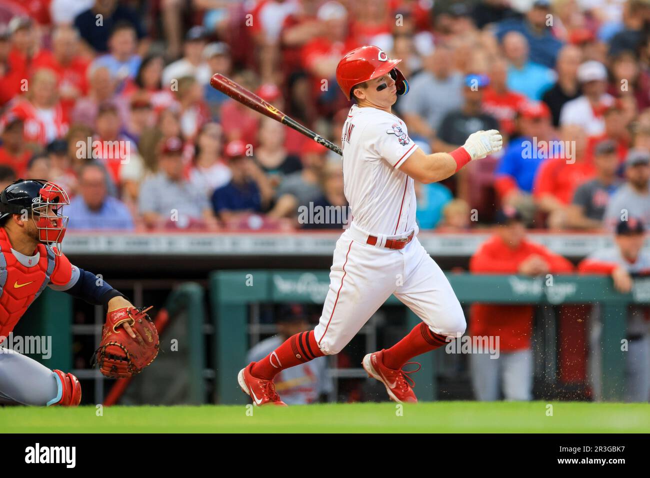 Cincinnati Reds' Matt McLain plays his position during a baseball game ...