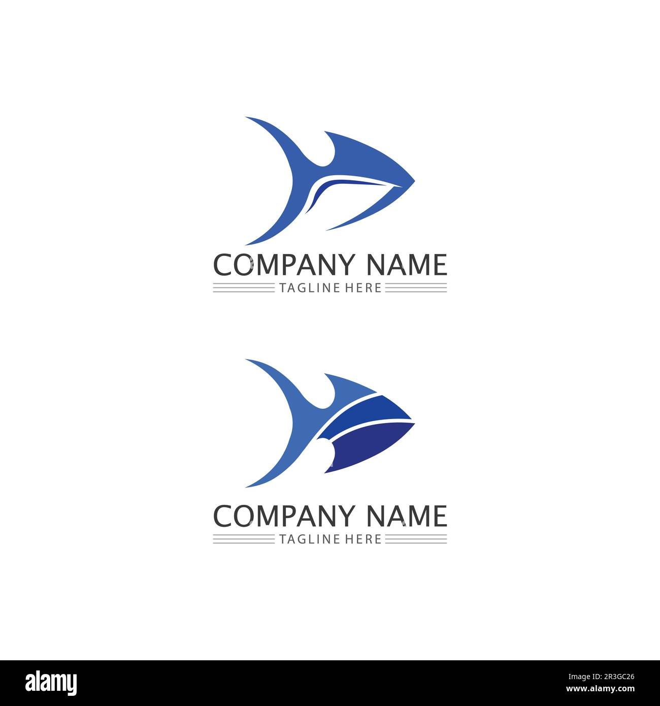 Fish logo and aquatic animal icon template Creative vector symbol Stock ...