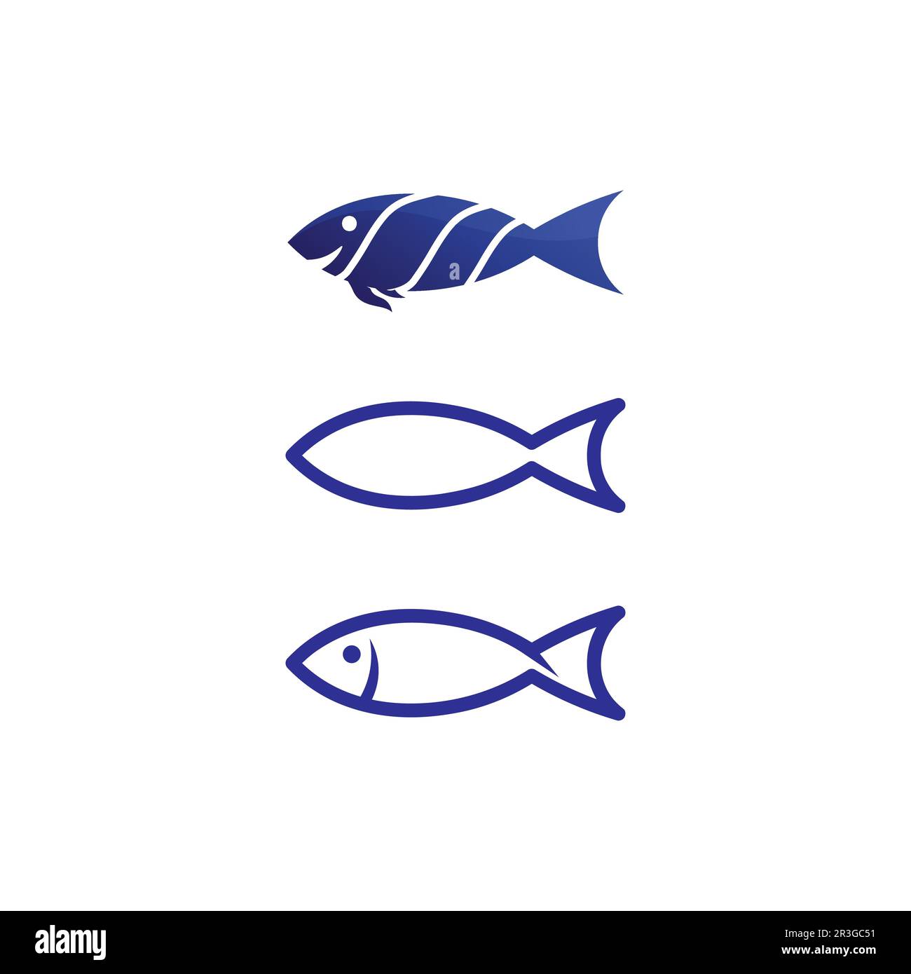Fish logo and aquatic animal icon template Creative vector symbol Stock ...