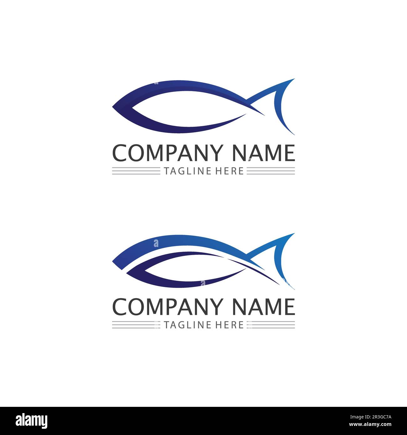 Fish logo and aquatic animal icon template Creative vector symbol Stock ...