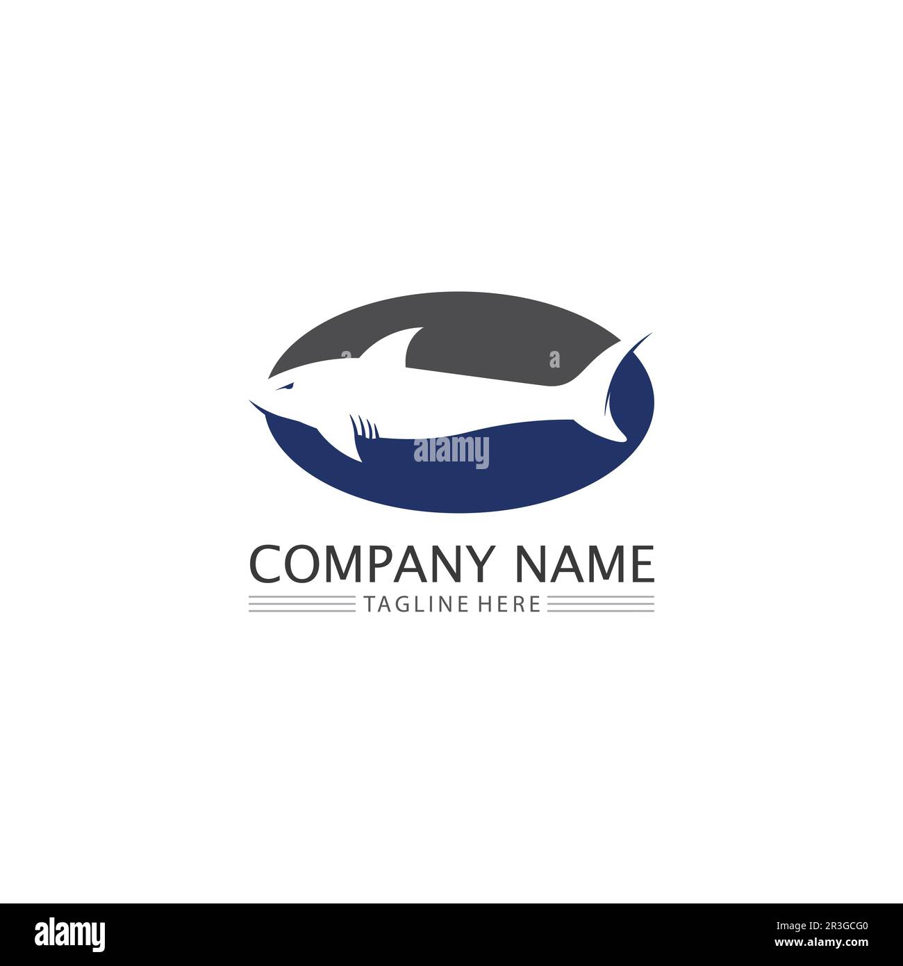 fish icons showing aquatic and animals logo tails and gills Stock ...