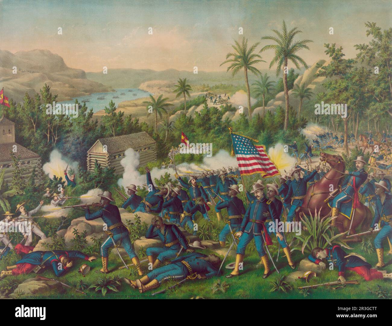 The Battle of Quasimas near the jungles surrounding Santiago de Cuba ...
