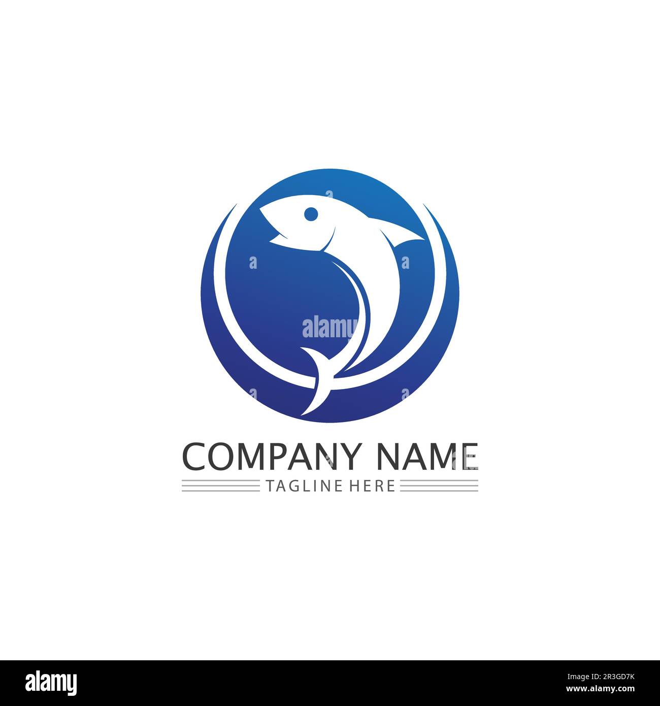 fish icons showing aquatic and animals logo tails and gills Stock ...