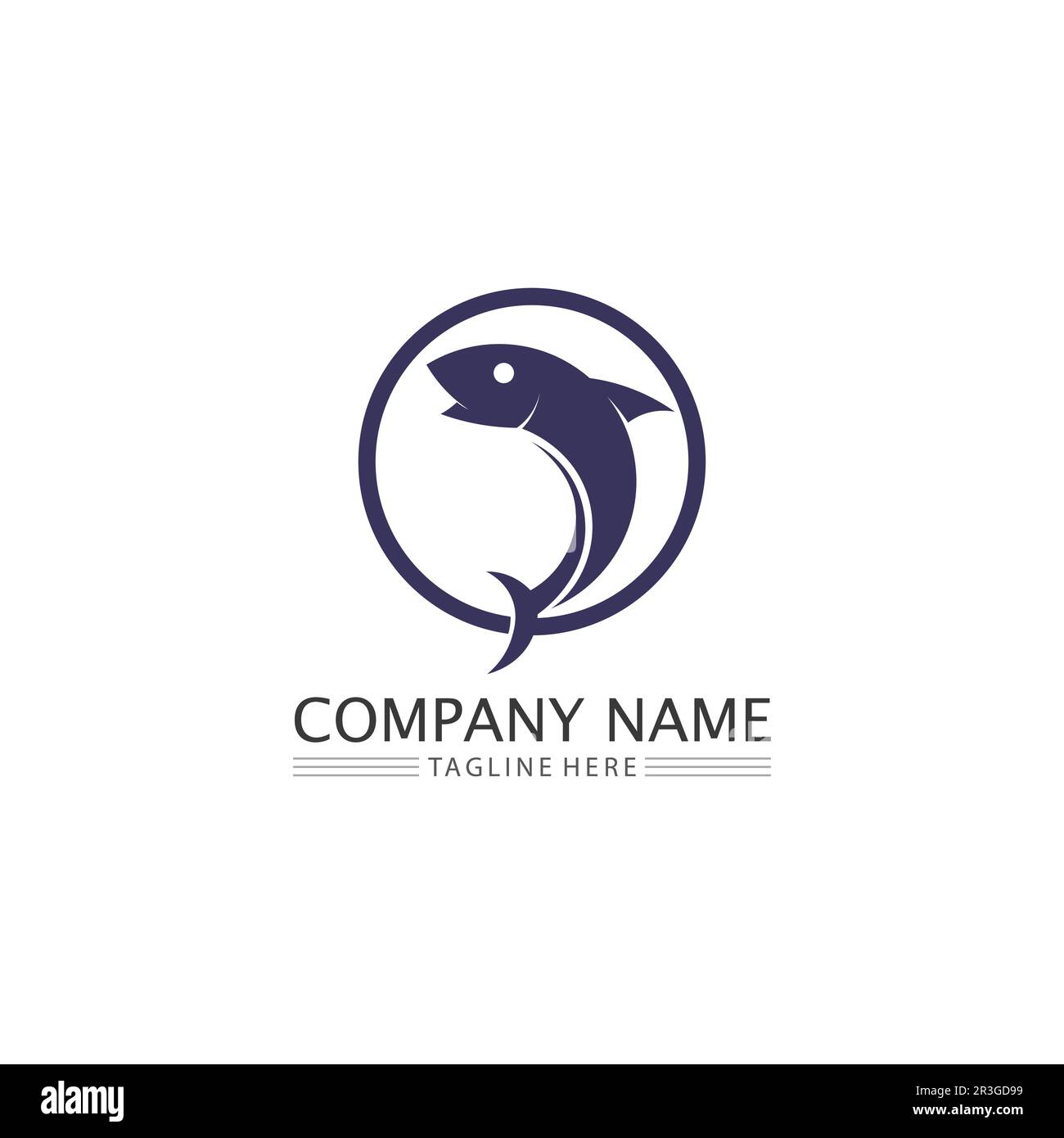 fish icons showing aquatic and animals logo tails and gills Stock ...