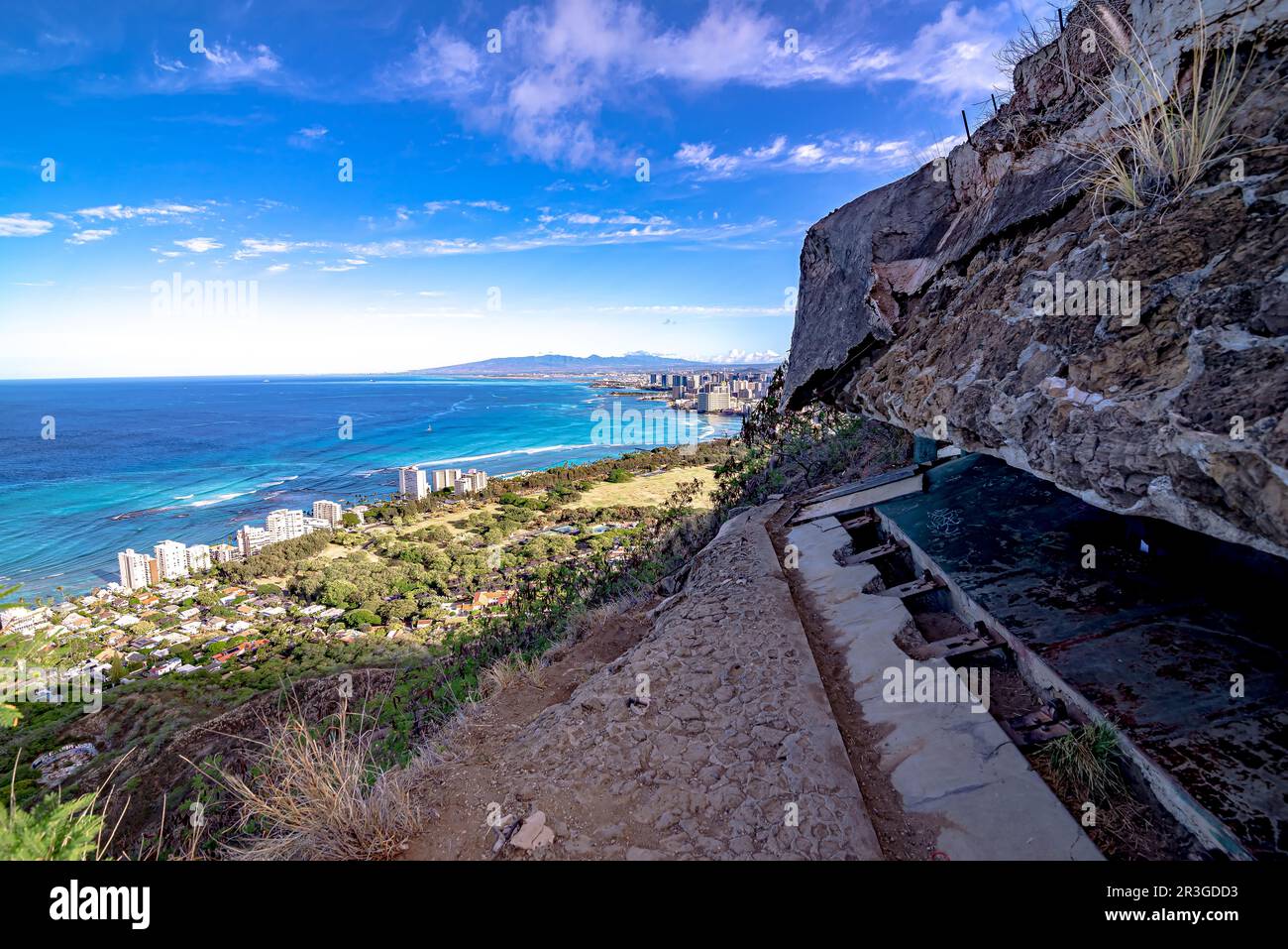 Hiking nature views on diamond head honolulu hawaii Stock Photo - Alamy