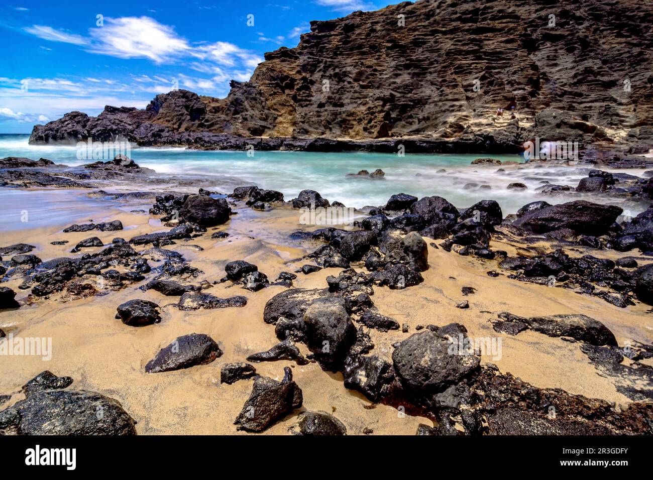 View of Halona Cove, Oahu, Hawaii, on a sunny summers day Stock Photo ...