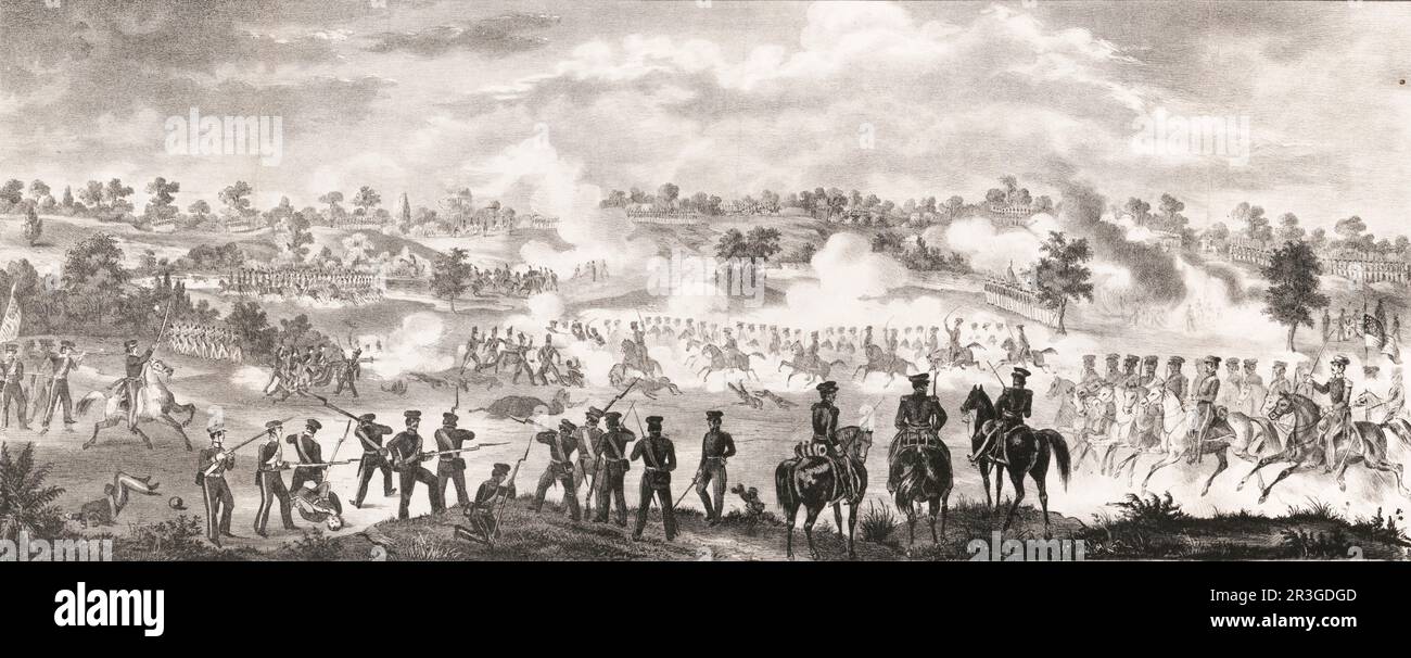 General Zachary Taylor's staff observe the Battle of Resaca de la Palma ...