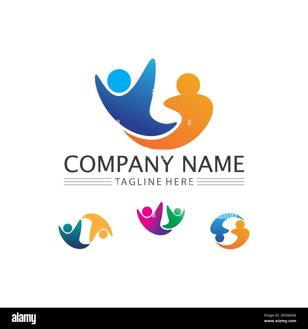Human and people logo design Community care icon and vector group Stock ...