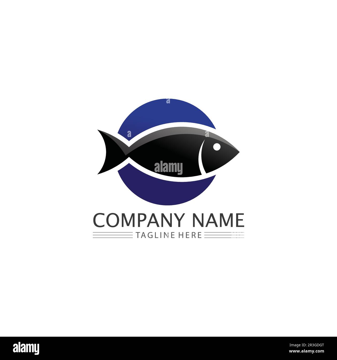fish icons showing aquatic and animals logo tails and gills Stock ...