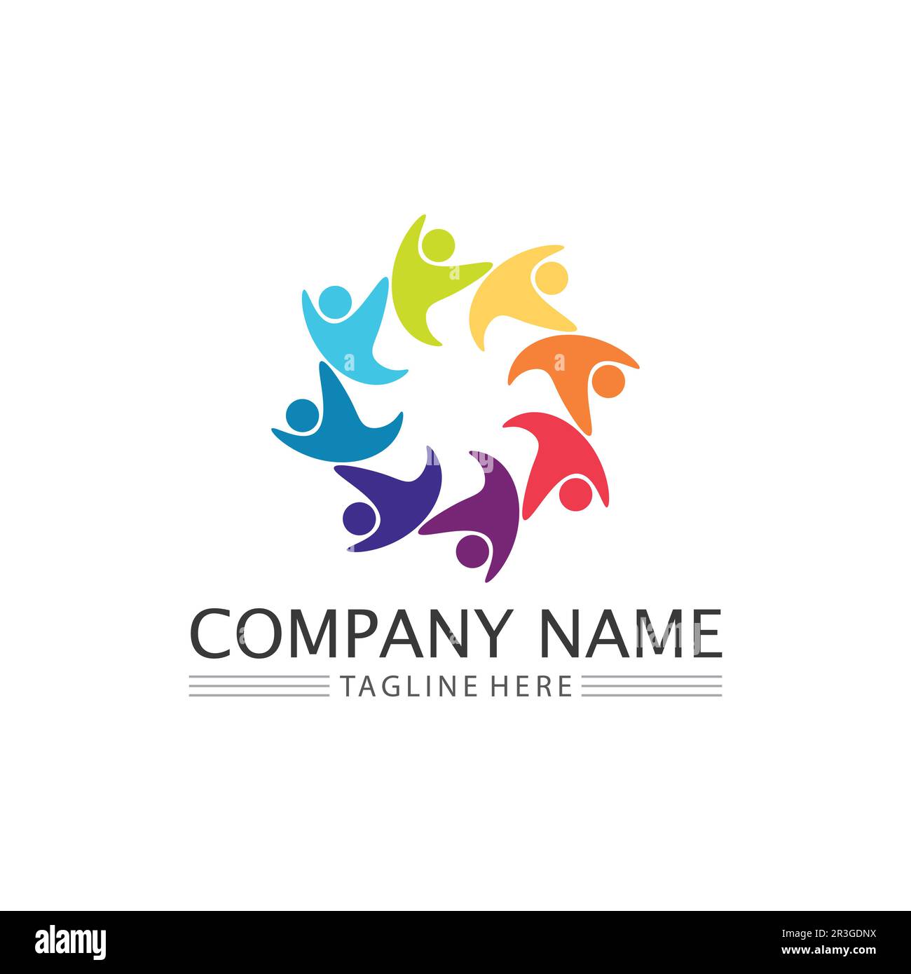 Human and people logo design Community care icon and vector group Stock ...