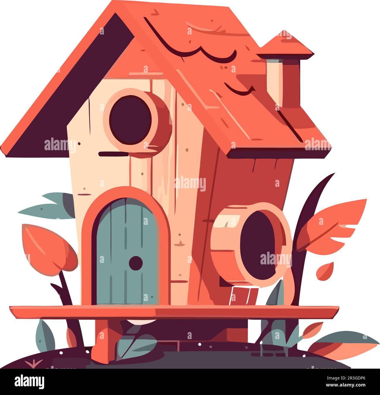 Cute birdhouse on tree in forest Stock Vector Image & Art - Alamy