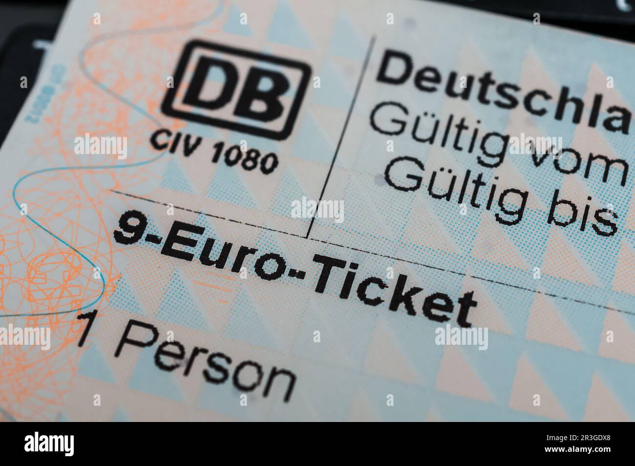 Nine 9 Euro Bahn Ticket Ticket for public transport in Germany Stock ...