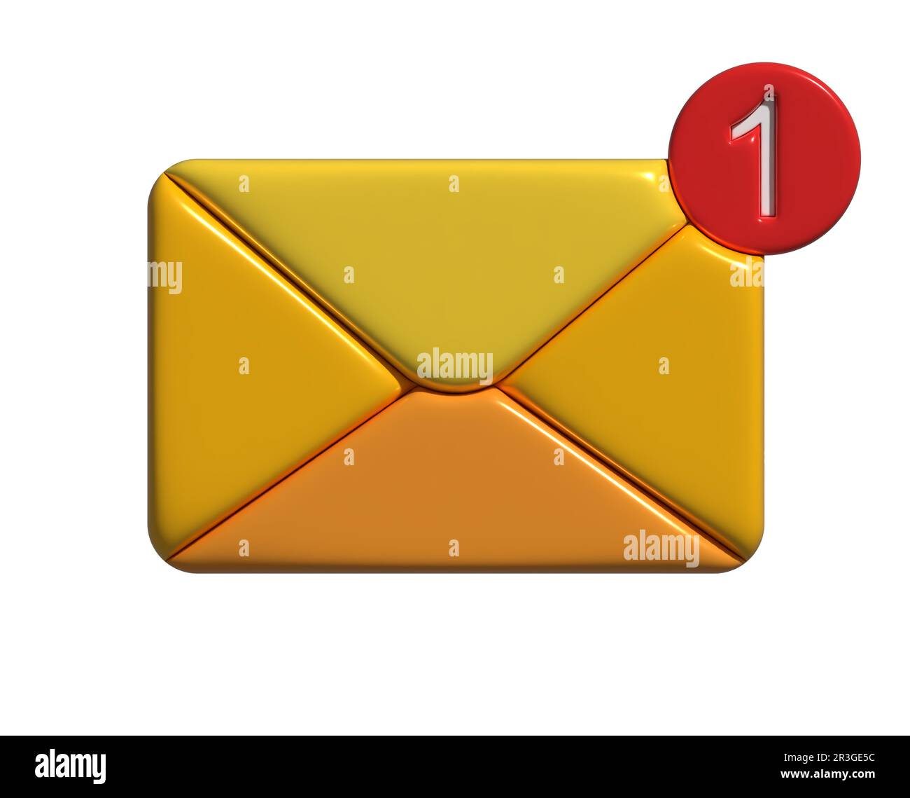 Orange voluminous envelope letter incoming message - 3d illustration ...
