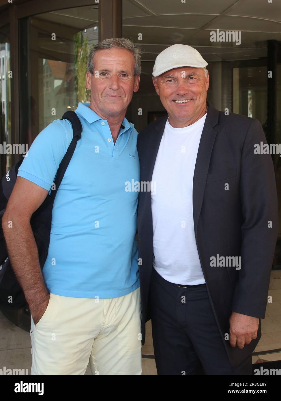 JÃ¼rgen Raab and Matthias DÃ¶schner in football celebrity match 03.07. ...