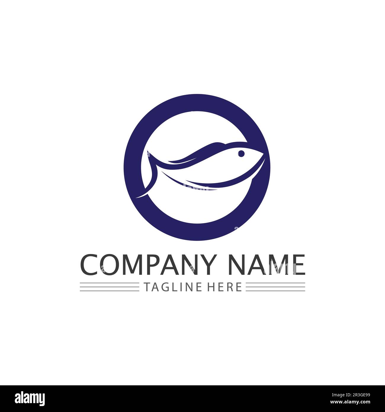 fish icons showing aquatic and animals logo tails and gills Stock ...