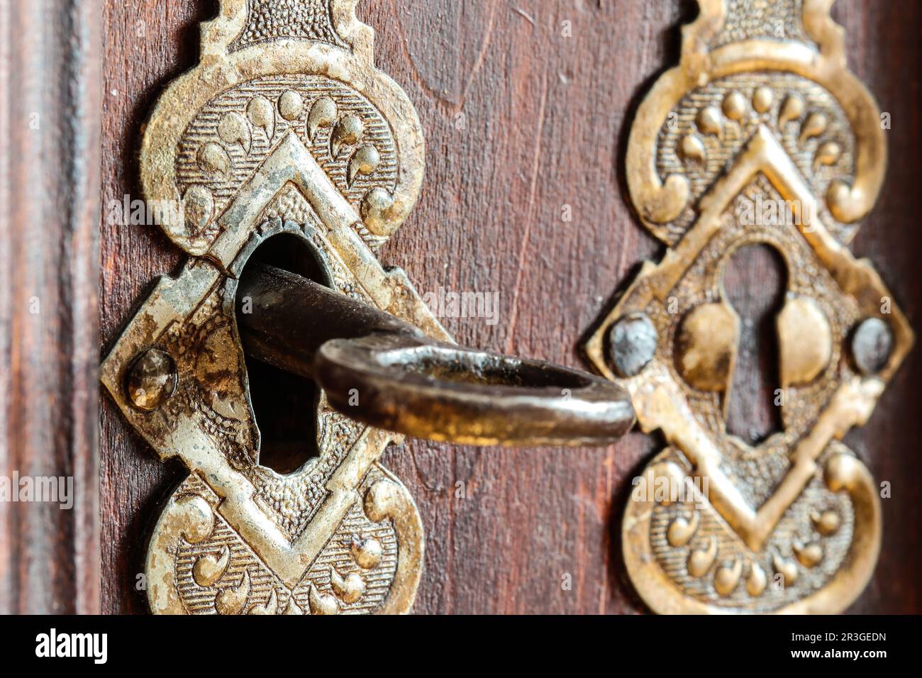 Antique vintage wooden wardrobe Stock Photo - Alamy