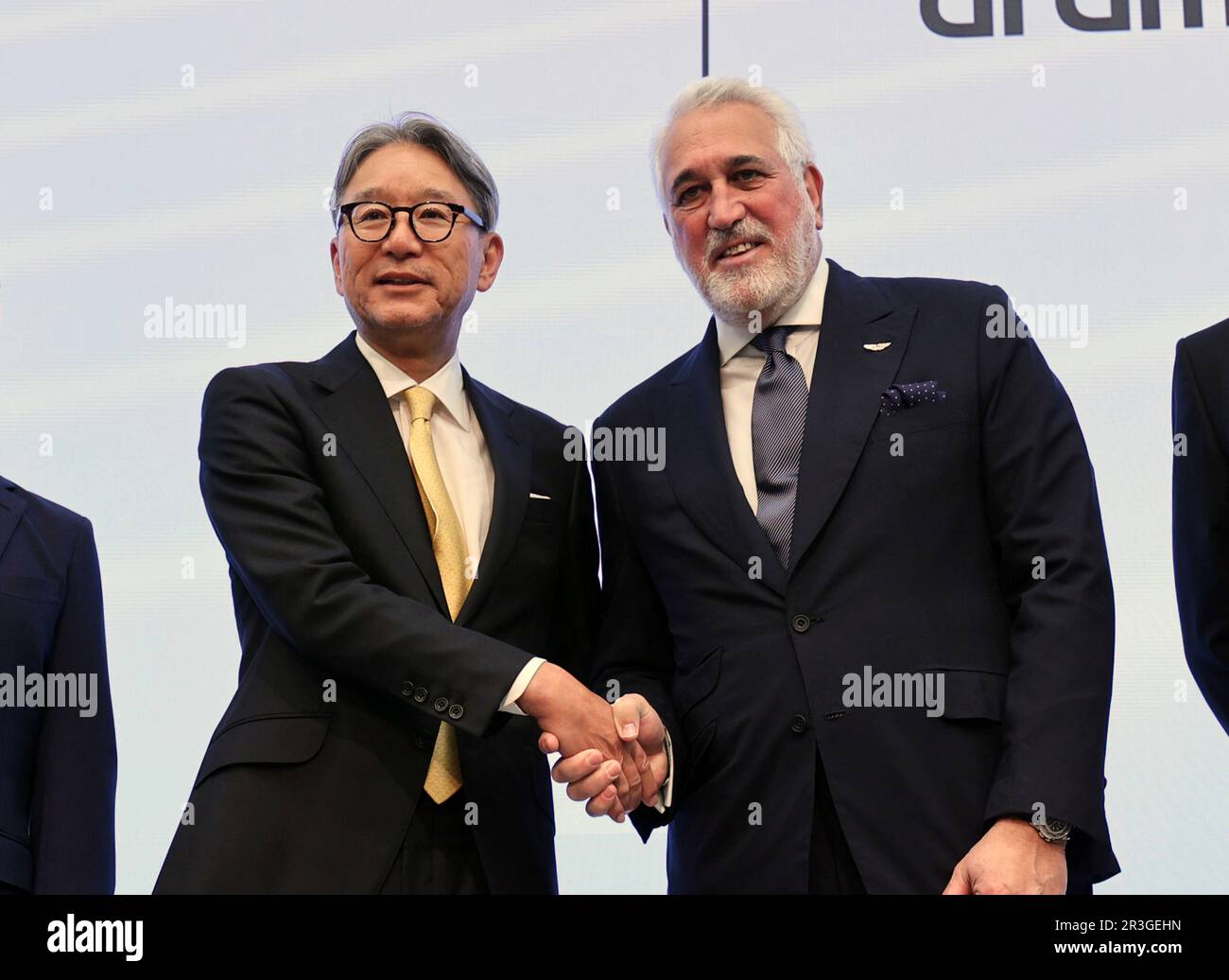 Honda President Toshihiro Mibe and Executive chairman of Aston Martin ...