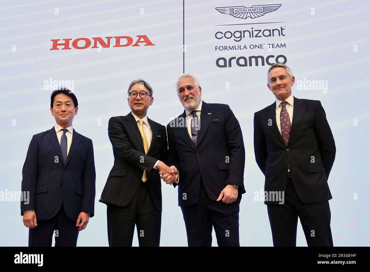 Honda President Toshihiro Mibe and Executive chairman of Aston Martin ...
