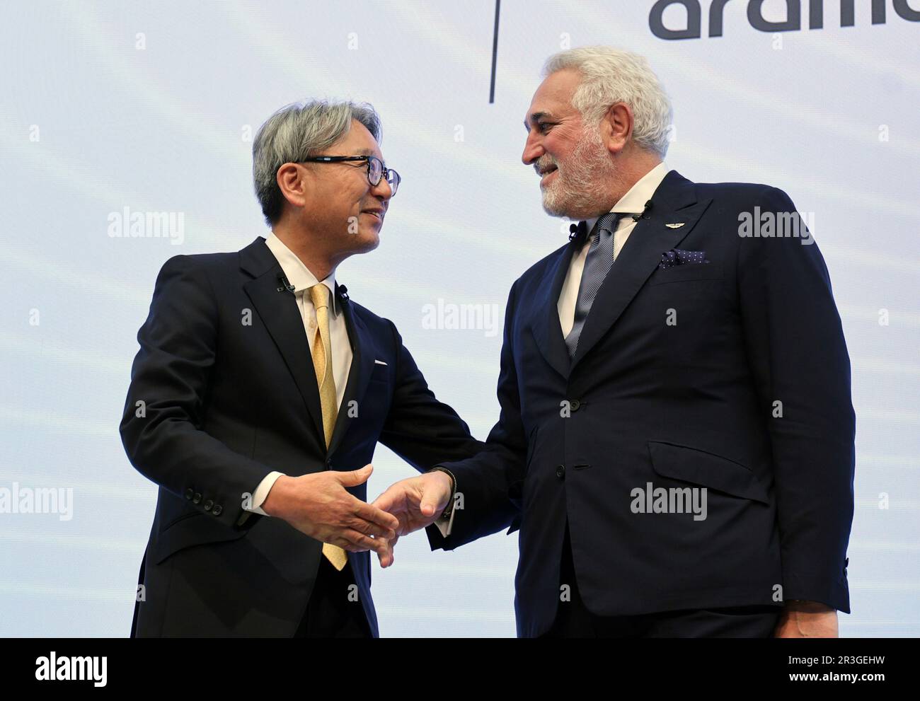 Honda President Toshihiro Mibe and Executive chairman of Aston Martin ...