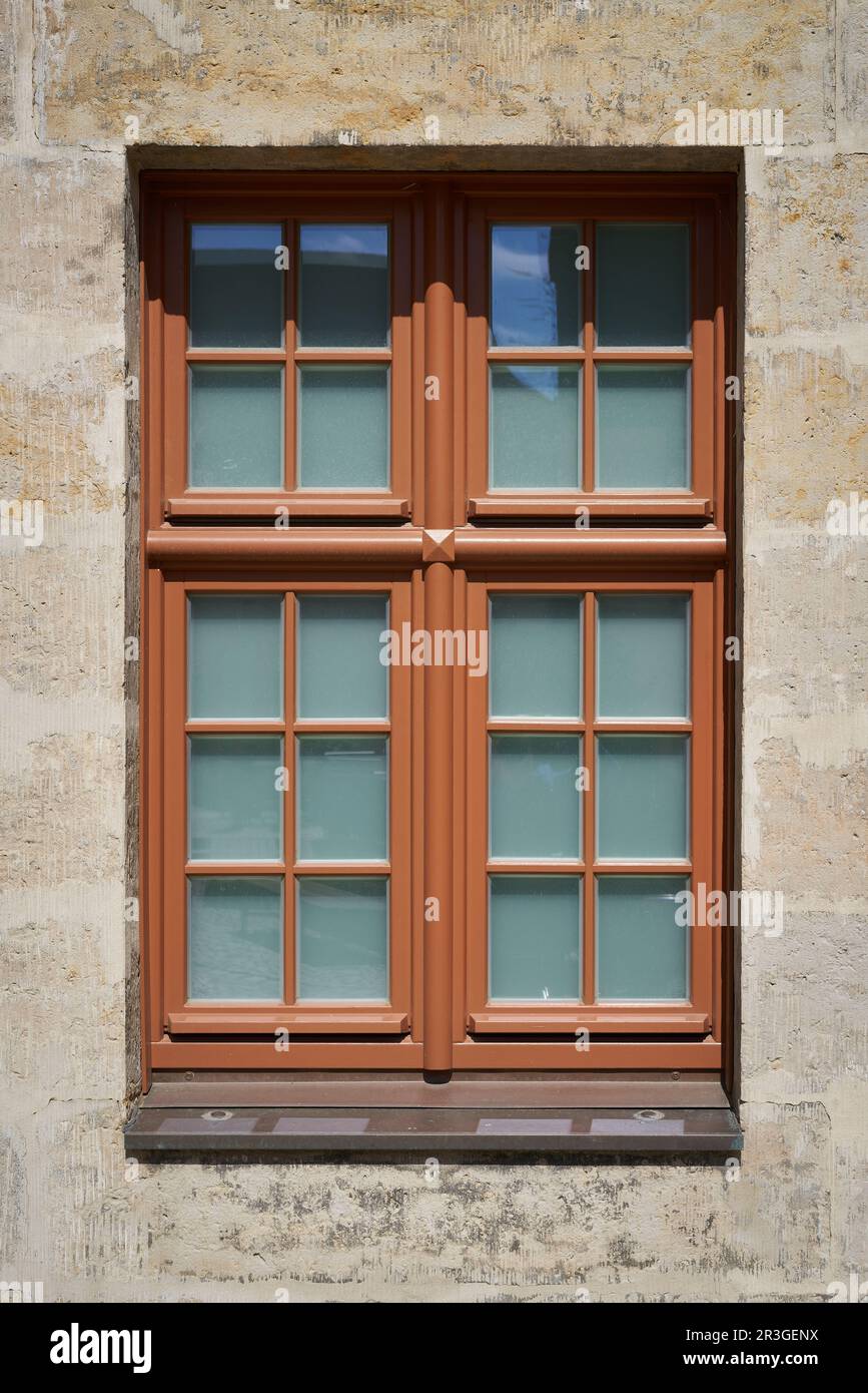 Single window of a house in the city center of Magdeburg in Germany ...