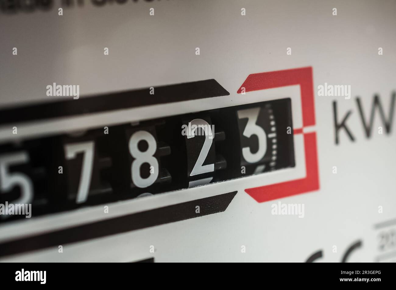 Electricity meter close up - cost electricity bill Stock Photo - Alamy