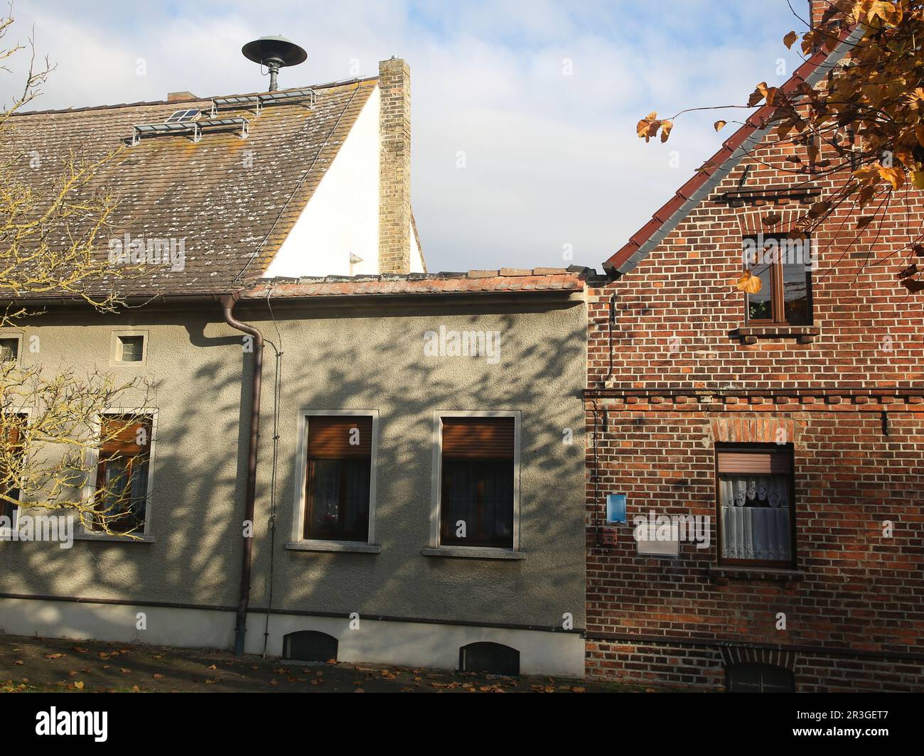 Siren on a house roof in Brambach Stock Photo - Alamy