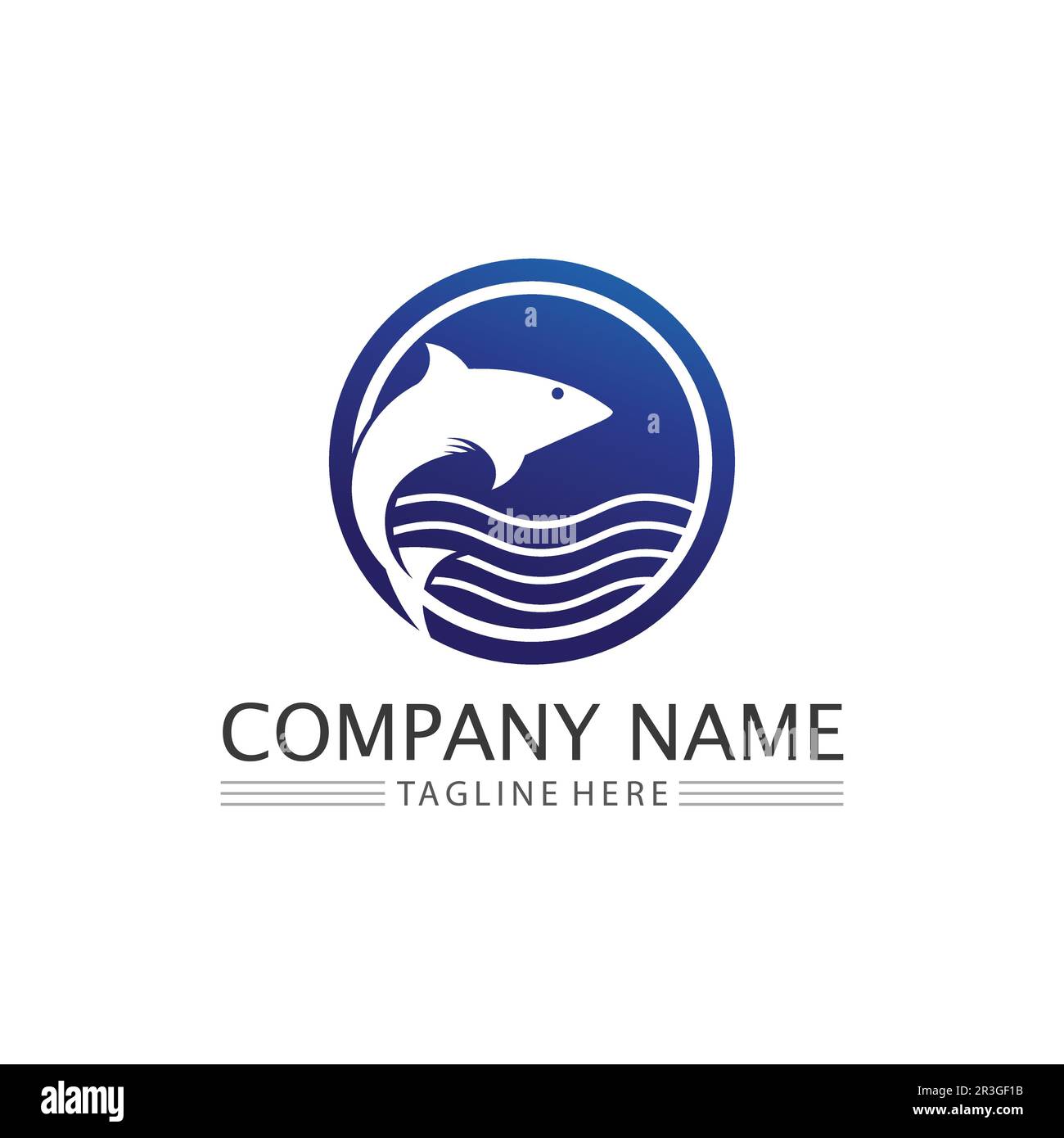 fish icons showing aquatic and animals logo tails and gills Stock ...