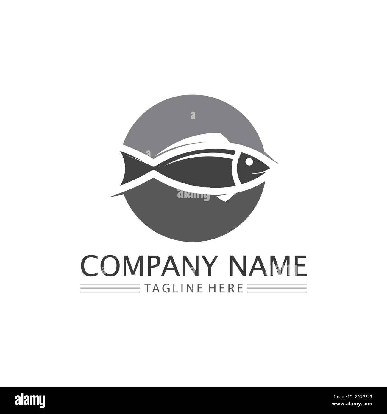 fish icons showing aquatic and animals logo tails and gills Stock ...