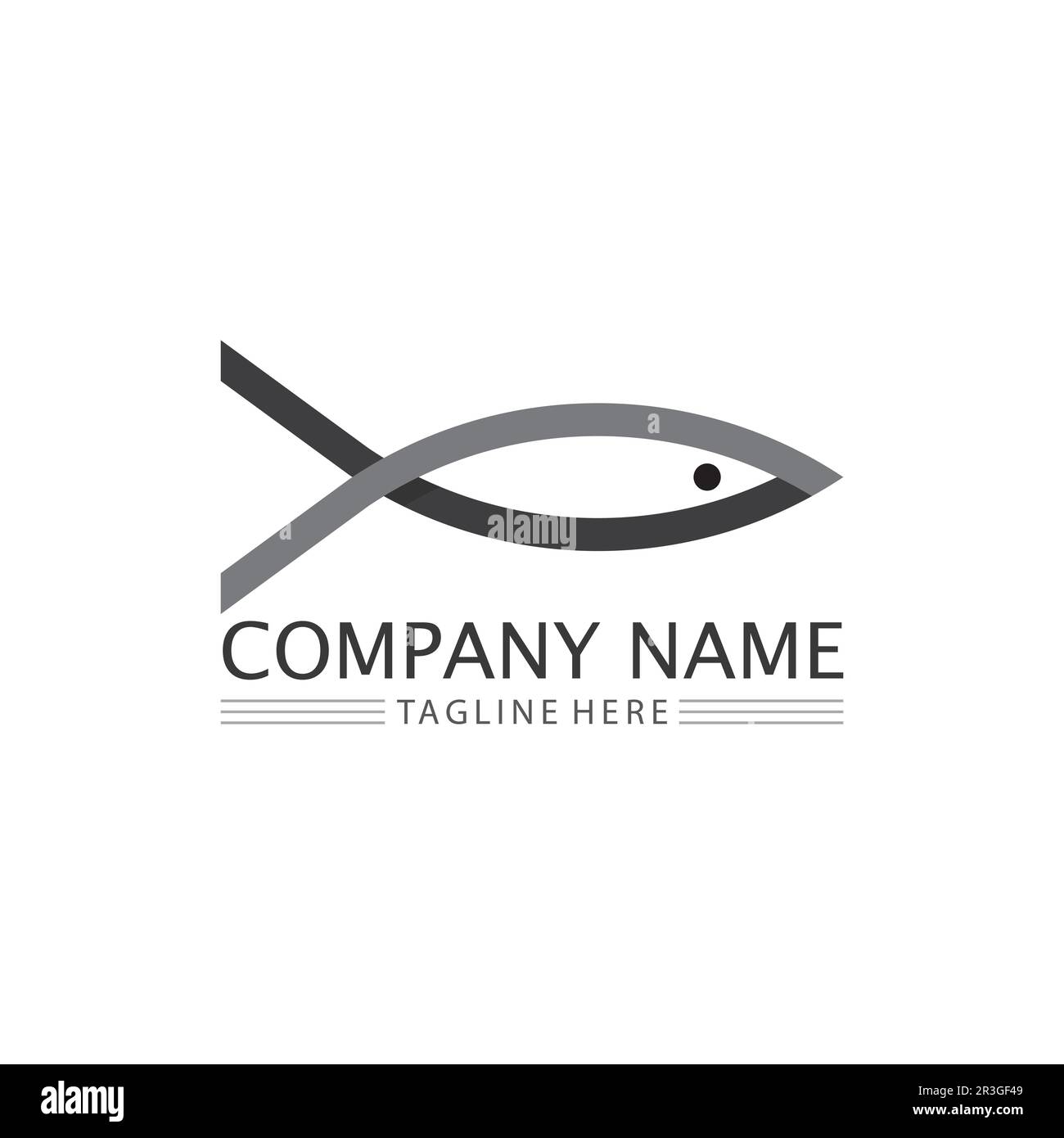 fish icons showing aquatic and animals logo tails and gills Stock ...