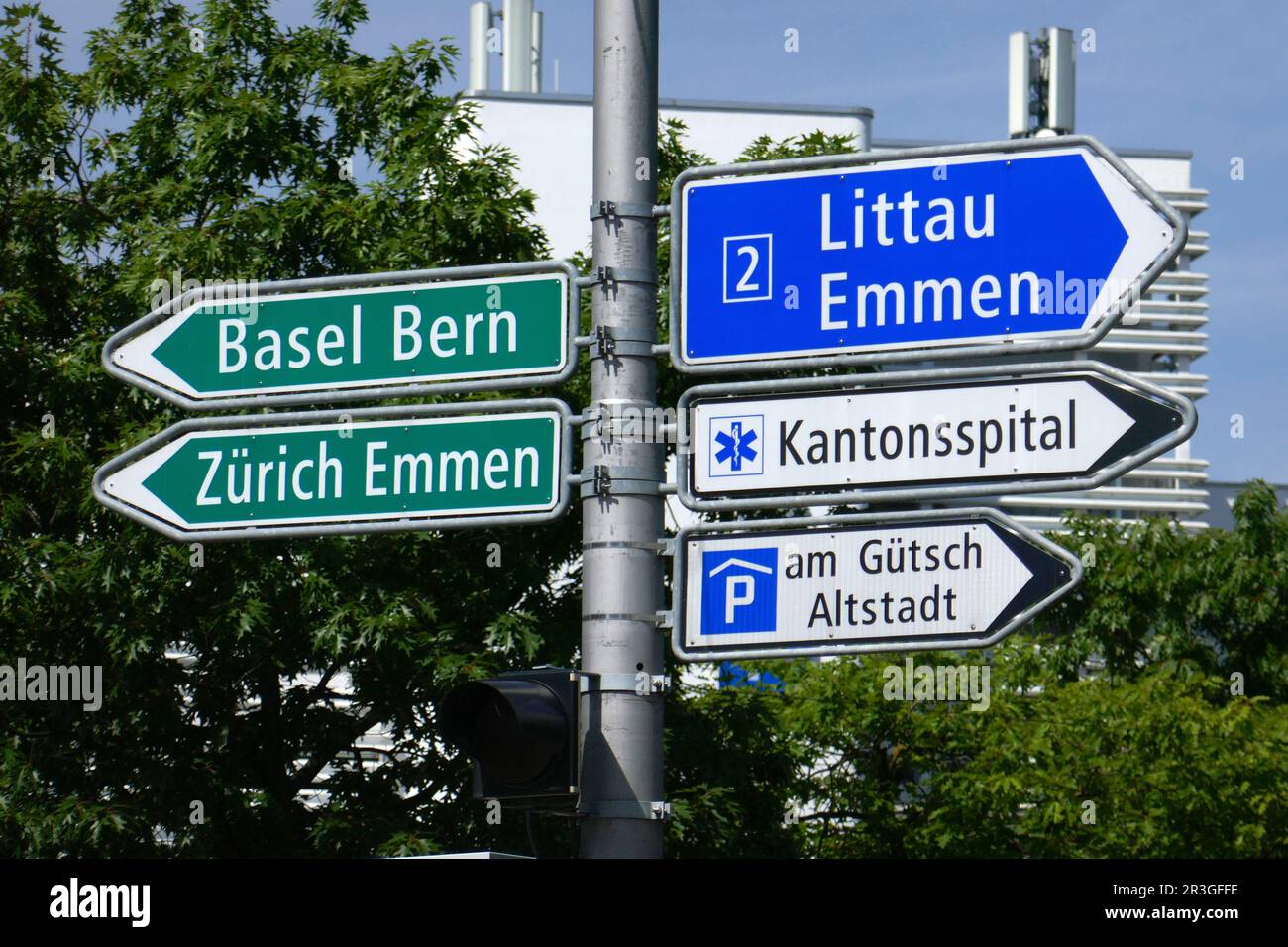 Signs in Lucerne Stock Photo - Alamy