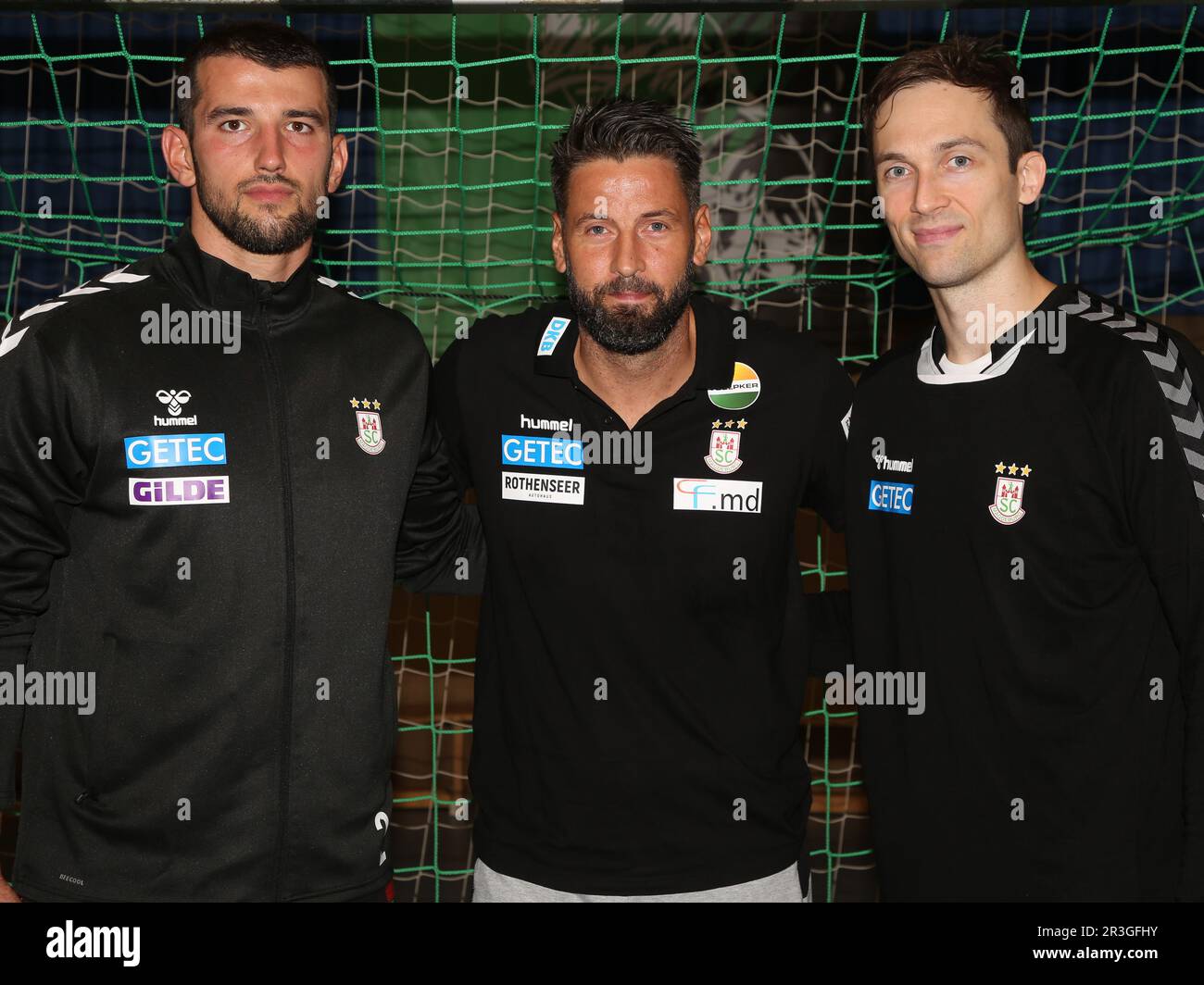 Head coach Bennet Wiegert new signings Lucas Meister and Nikola Portner ...