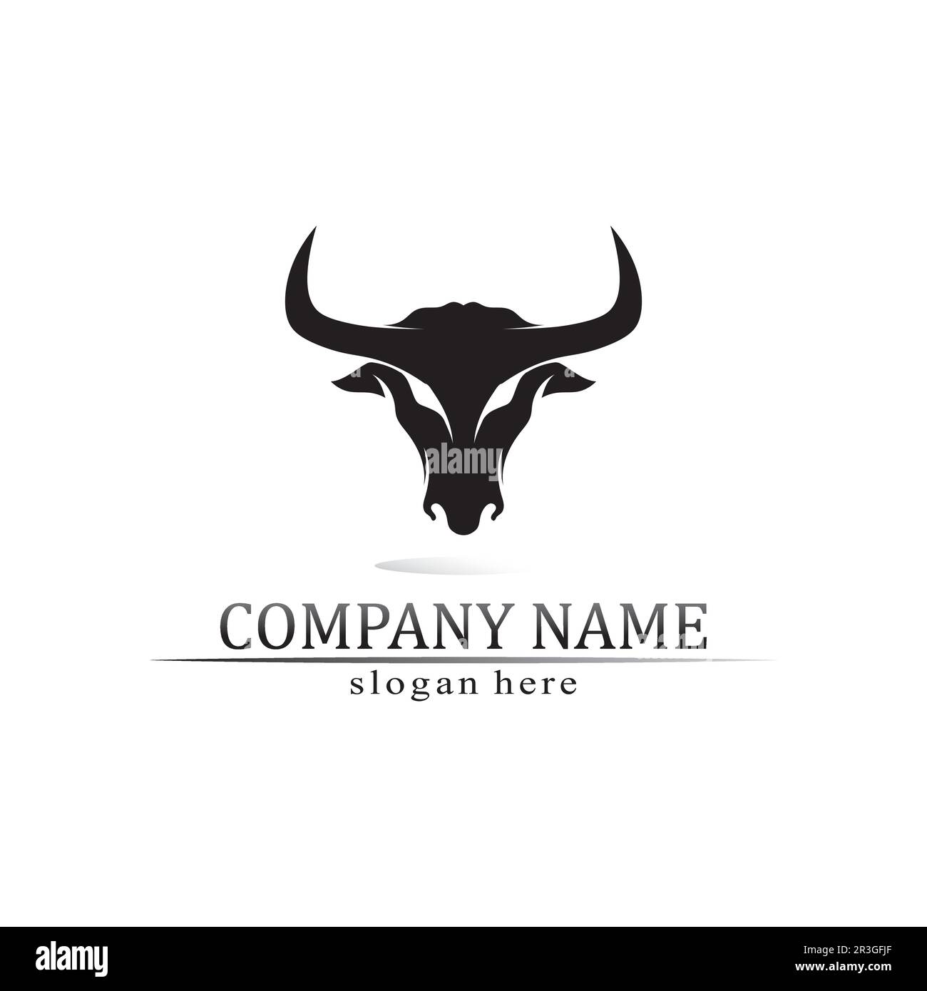 Bull logo and cow animal, logo and vector horn and buffalo logo and ...