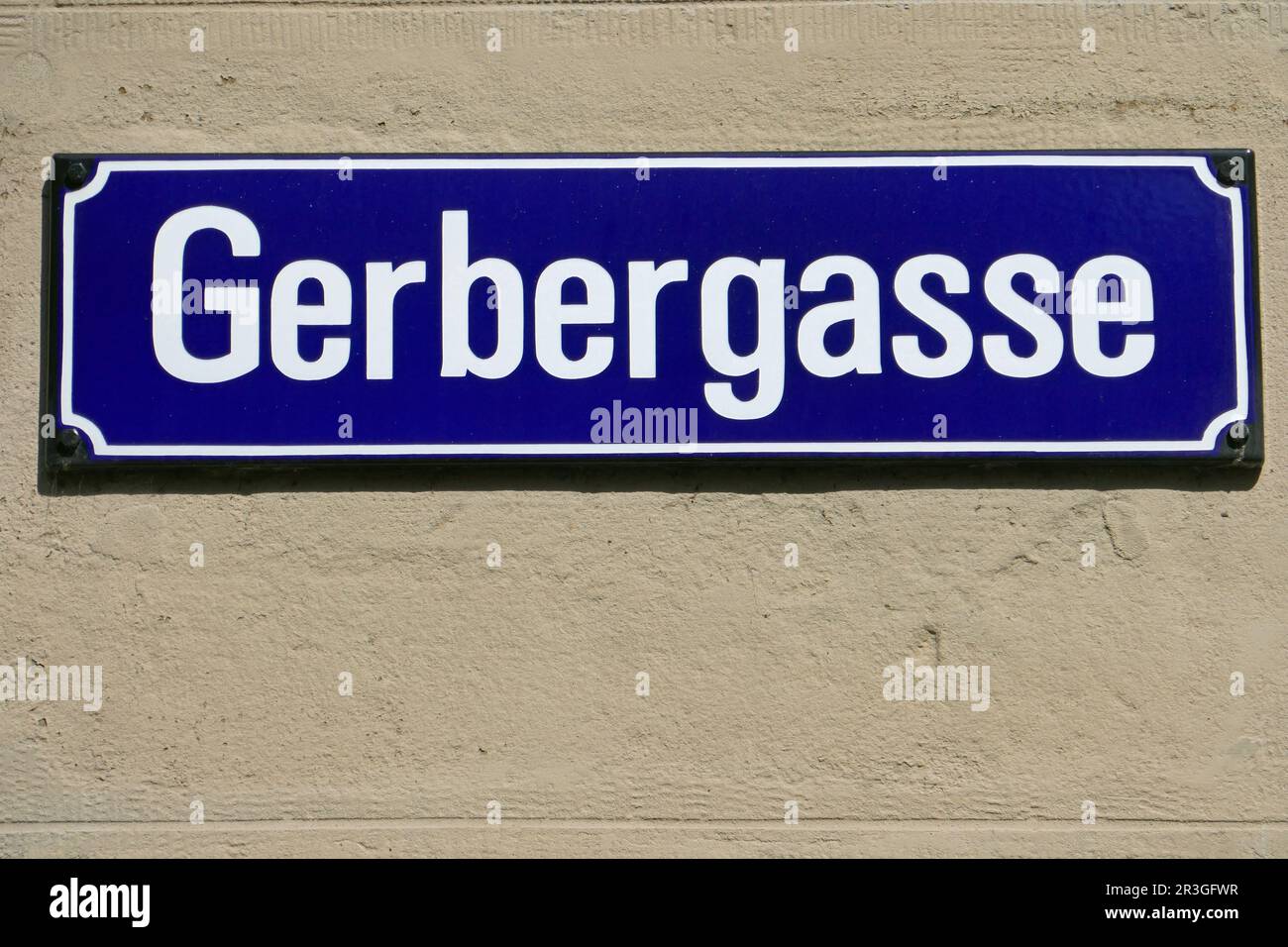 Enamel sign Gerbergasse Stock Photo - Alamy