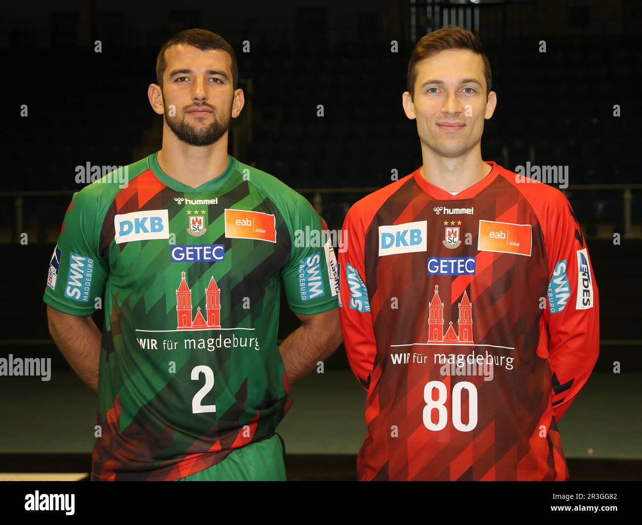 Lucas Meister and Nikola Portner SC Magdeburg LIQUI MOLY HBL Handball ...
