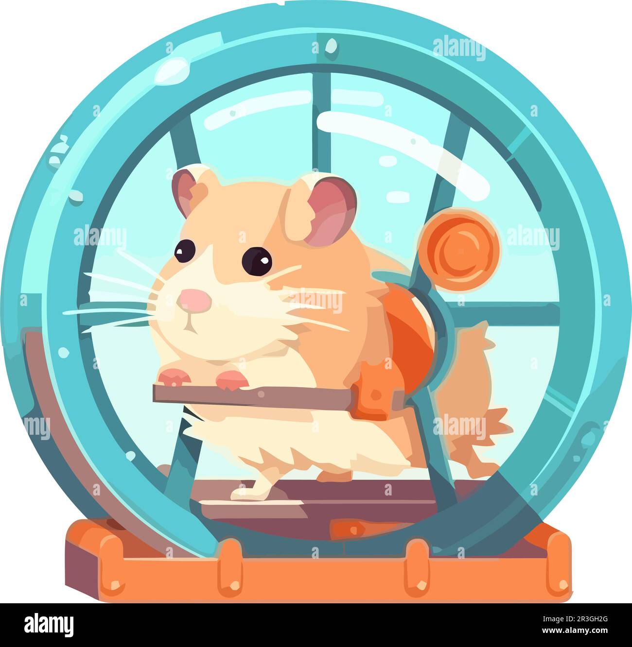 Hamster in a running wheel vector cartoon Stock Vector Image & Art - Alamy