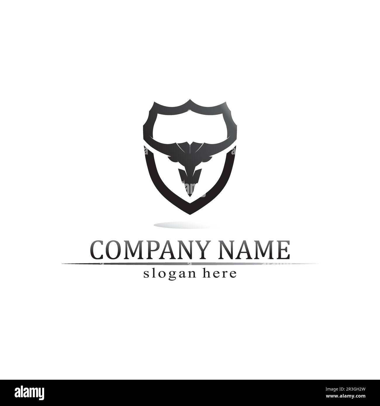 Bull logo and cow animal, logo and vector horn and buffalo logo and ...