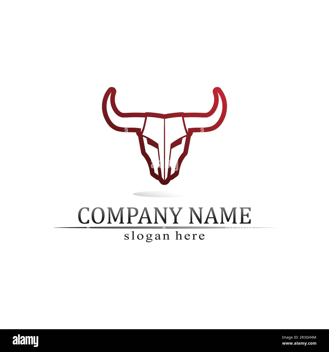 Bull logo and cow animal, logo and vector horn and buffalo logo and ...