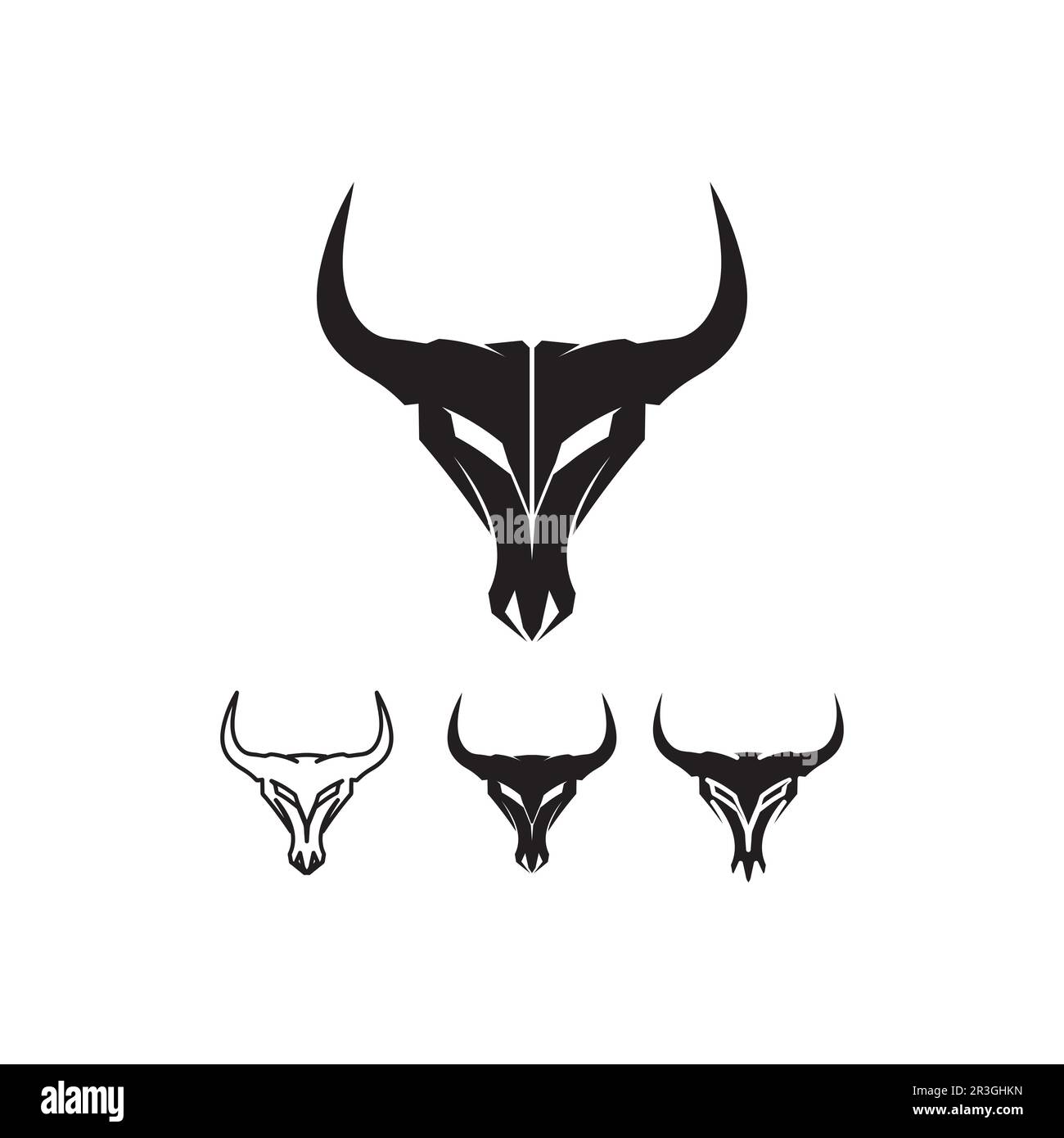 Bull logo and cow animal, logo and vector horn and buffalo logo and ...