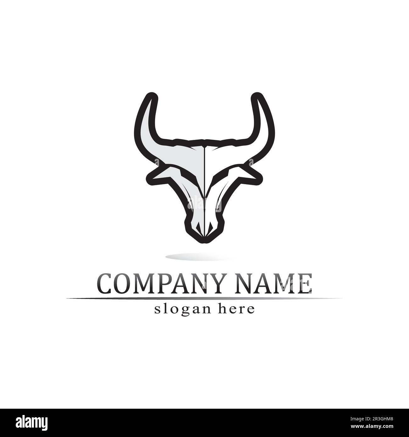 Bull logo and cow animal, logo and vector horn and buffalo logo and ...