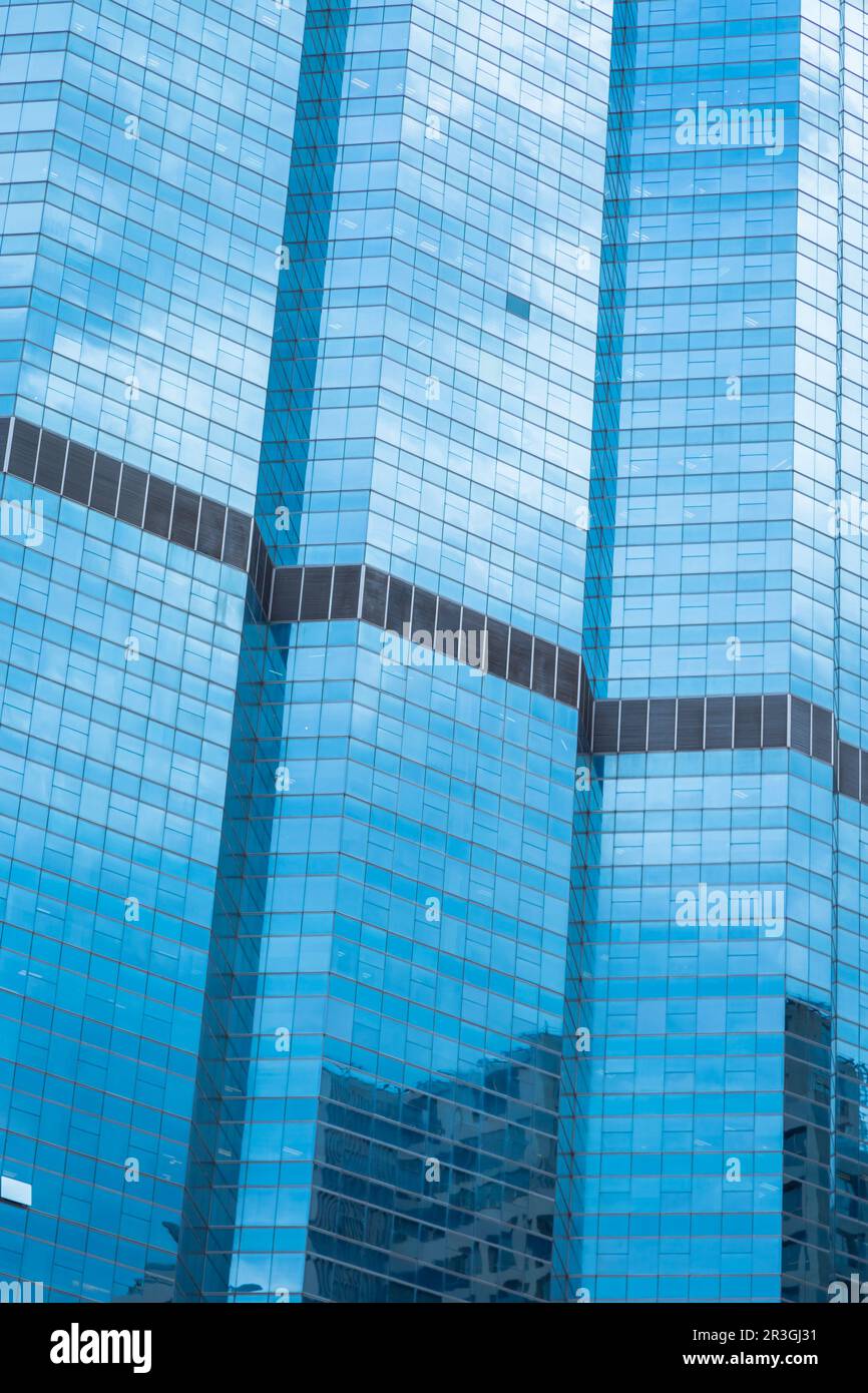 Blue glass windows of modern office building for save energy Stock ...