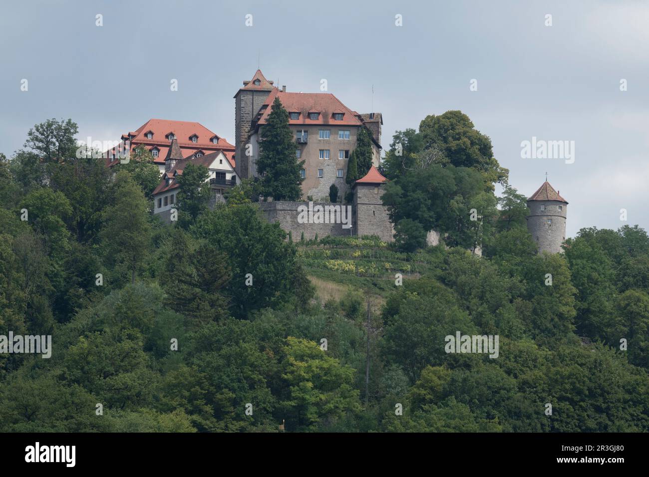 Castle in the kocher valley above kocherstetten Stock Photo - Alamy