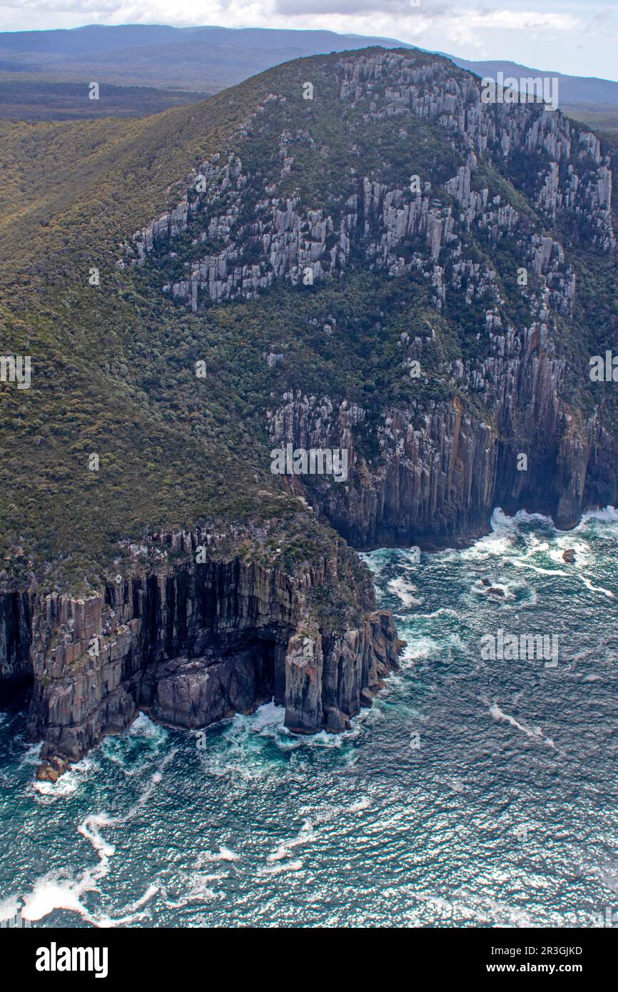Cliffs along the Tasman Peninsula, the highest sea cliffs in Australia ...