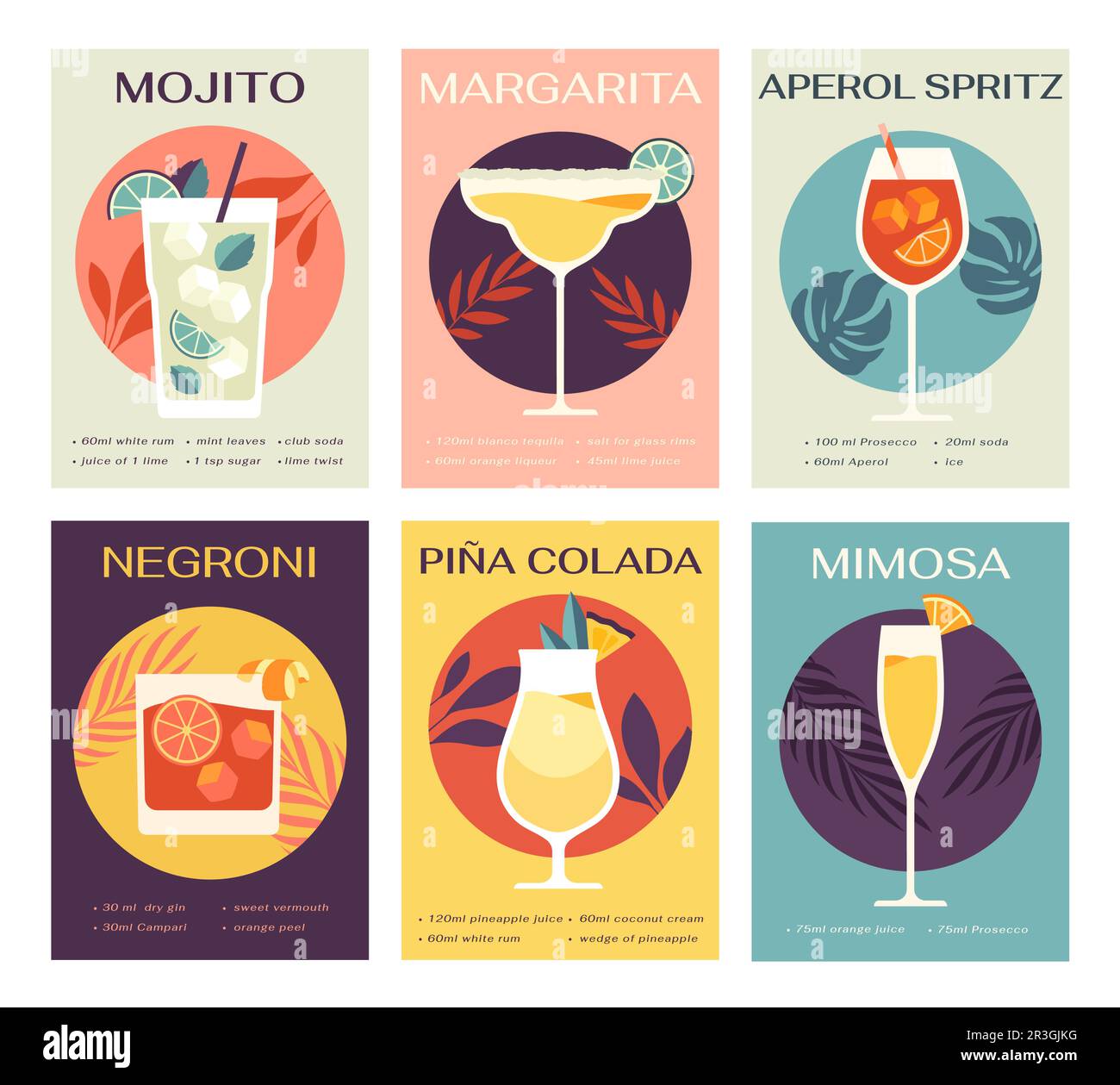 Cocktails posters set Stock Vector Image & Art - Alamy