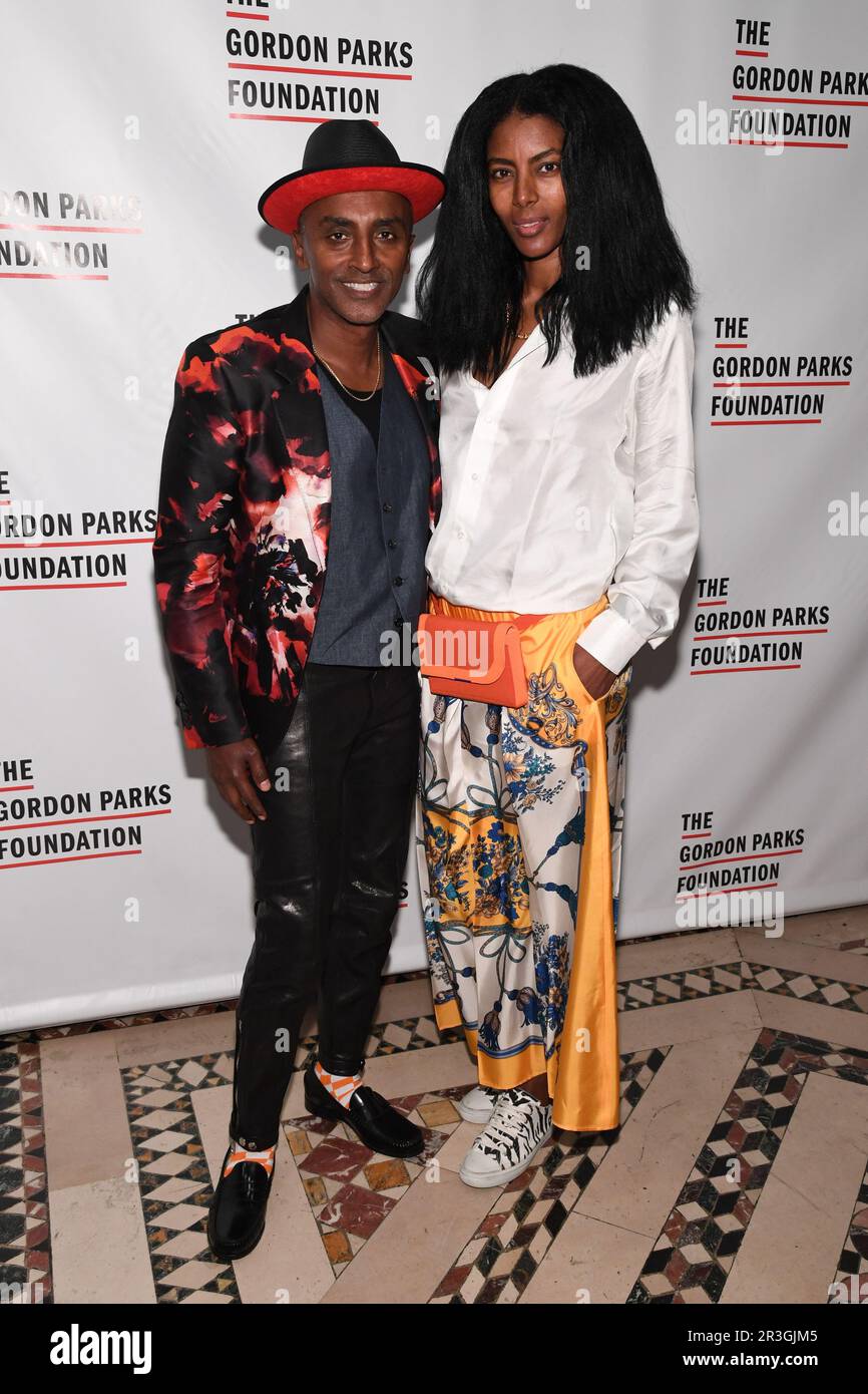 New York, USA. 23rd May, 2023. Marcus Samuelsson and Maya Haile walking ...