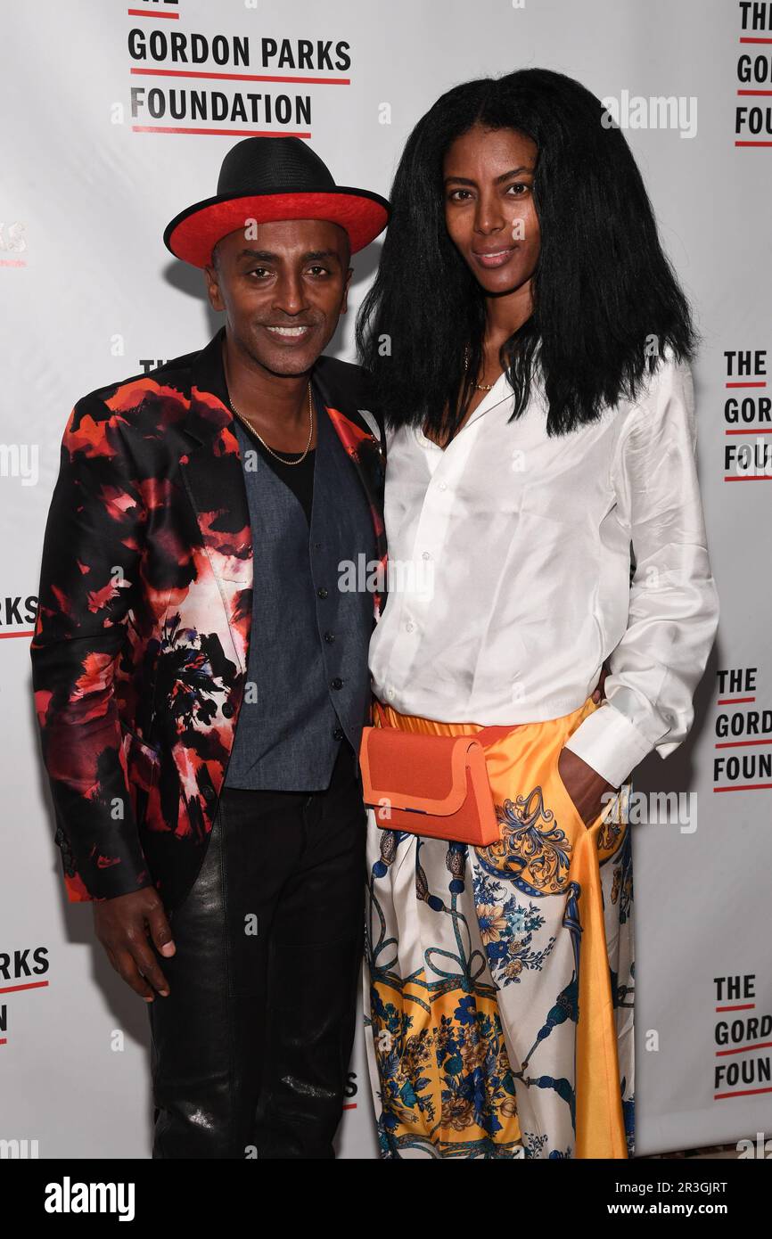 New York, USA. 23rd May, 2023. Marcus Samuelsson and Maya Haile walking ...